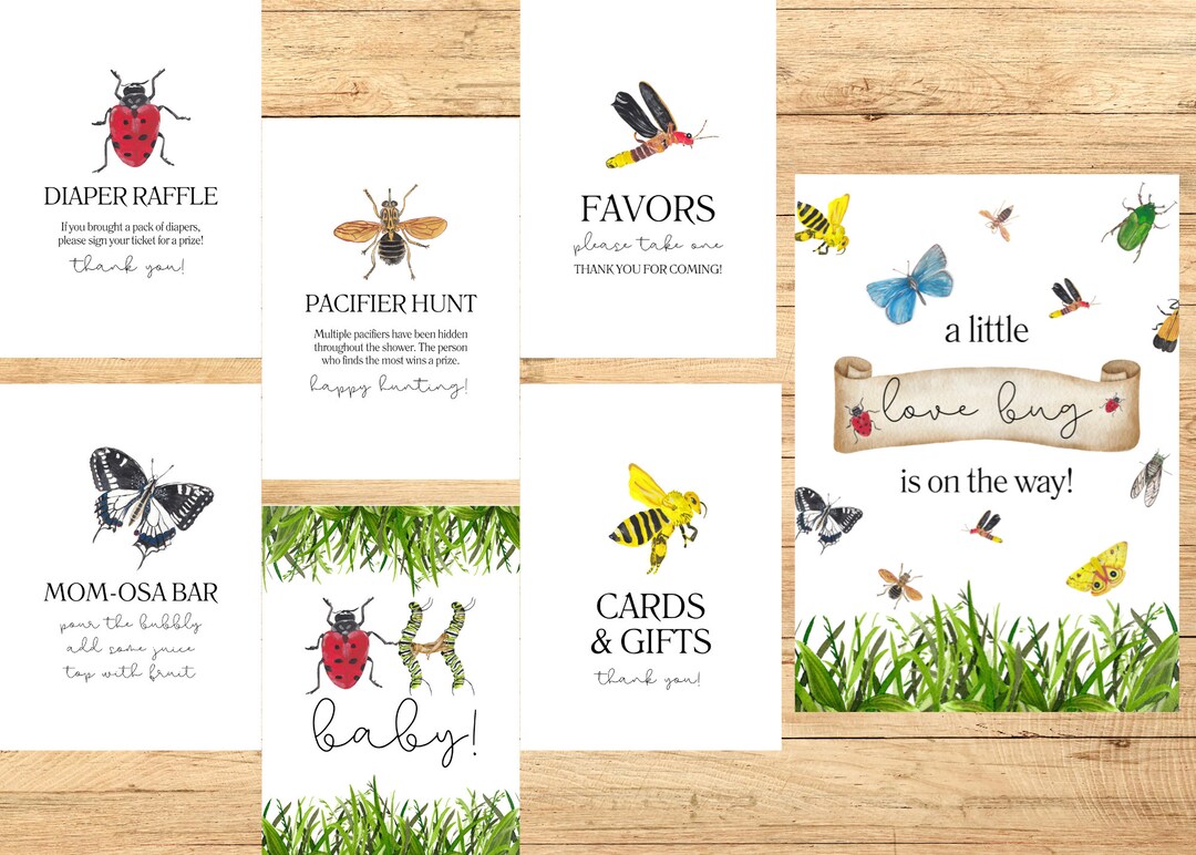 Little Love Bug is on the Way Baby Shower Sign, Bugs and Wishes Baby ...