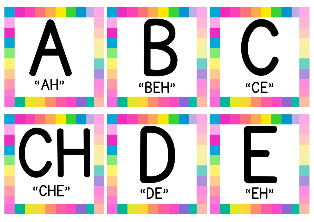 Spanish Alphabet Flashcards, Learn Spanish Flashcards, El Alfabeto ...