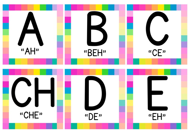 Spanish Alphabet Flashcards, Learn Spanish Flashcards, El Alfabeto ...