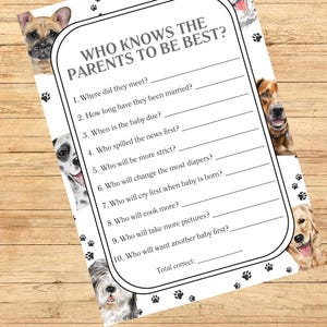 Dog Baby Shower Game, Puppy Couples Shower Sign, Gender Neutral Dog ...