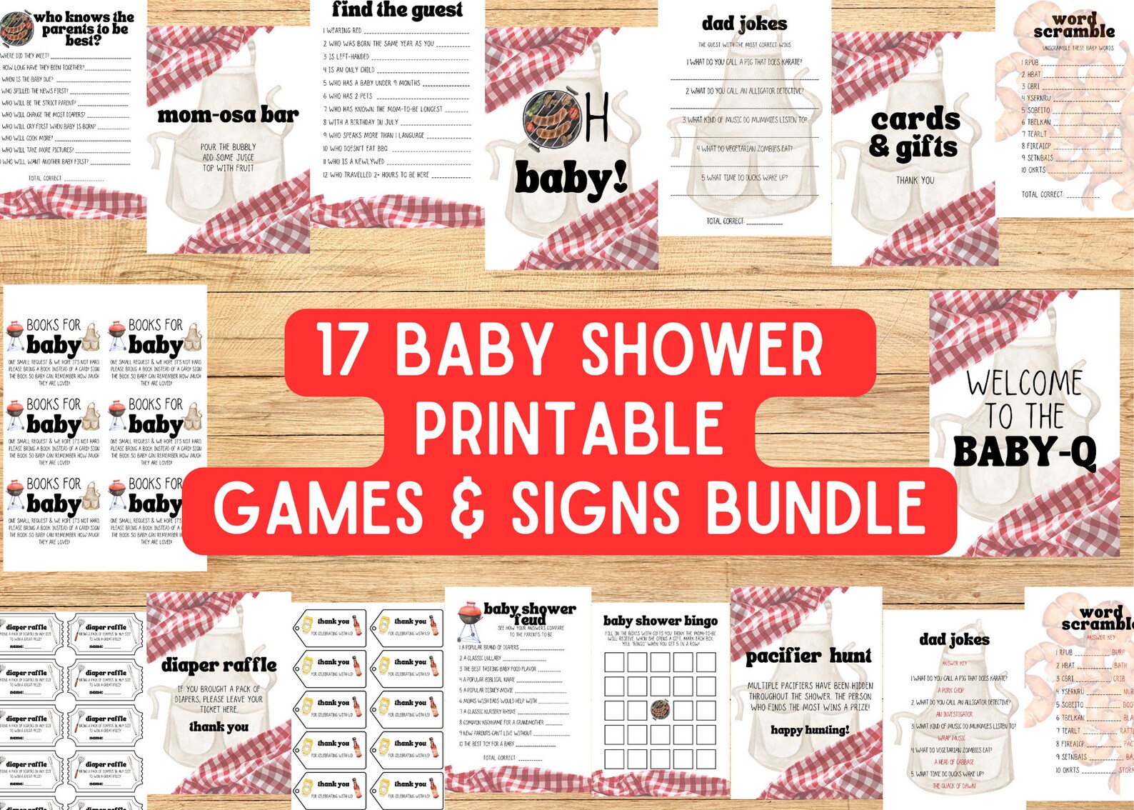 Baby Q Baby Shower Game Printable, Couples Baby Shower Sign Digital ...