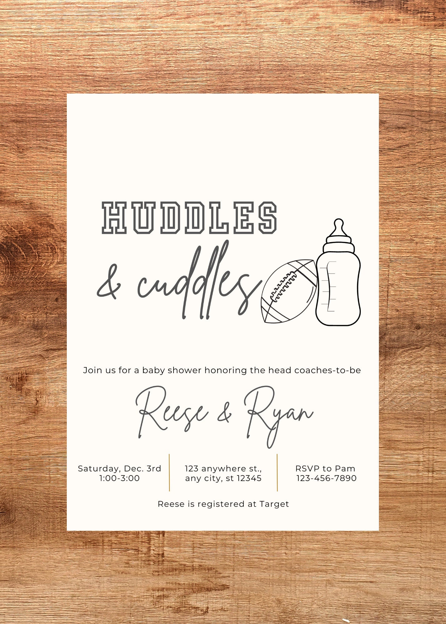 Football Baby Shower Invitation, Huddles and Cuddles Baby Shower ...