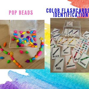 Preschool Spanish English Learning Color Activity, Montessori Learning ...