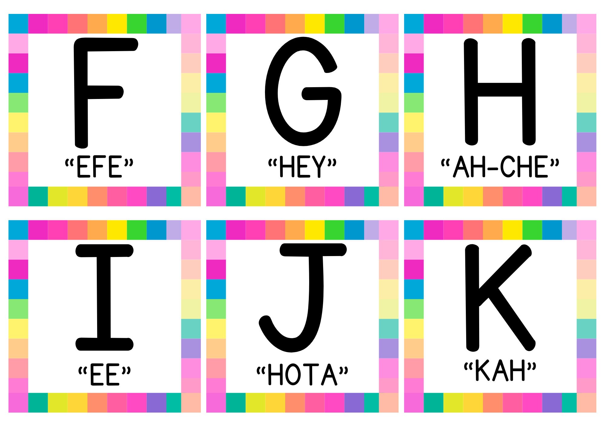 Spanish Alphabet Flashcards, Learn Spanish Flashcards, El Alfabeto ...