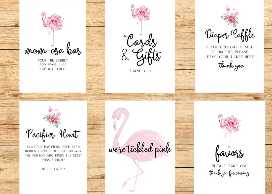 Flamingo Baby Shower Signs Printable, Let's Flamingle Baby Shower Decor ...