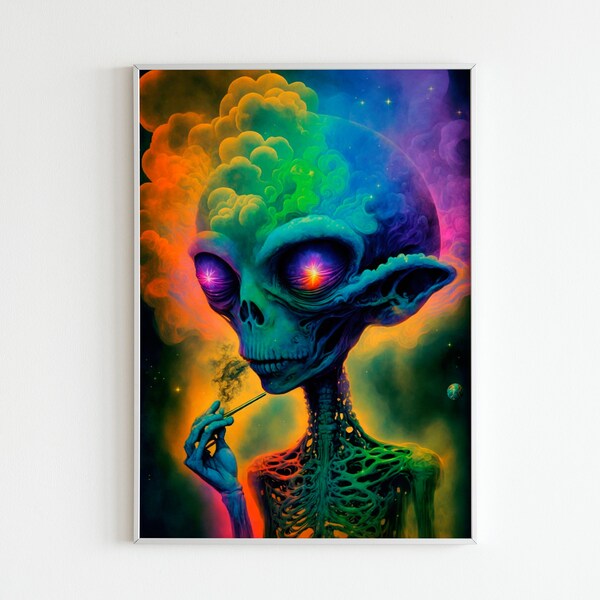 Alien Mushroom Art - Etsy