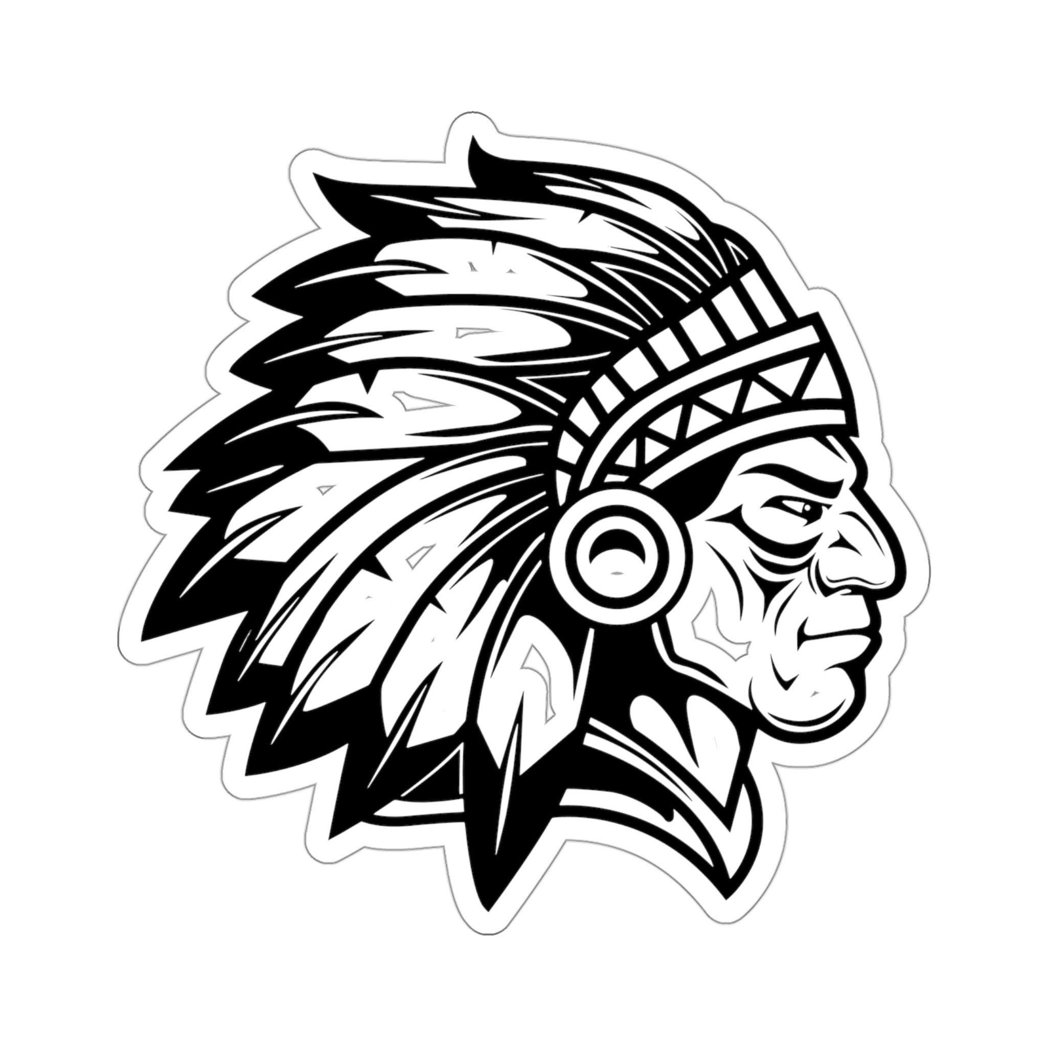 Cherokee Chief Man Stickers Transparent Sticker Warrior Indian - Etsy