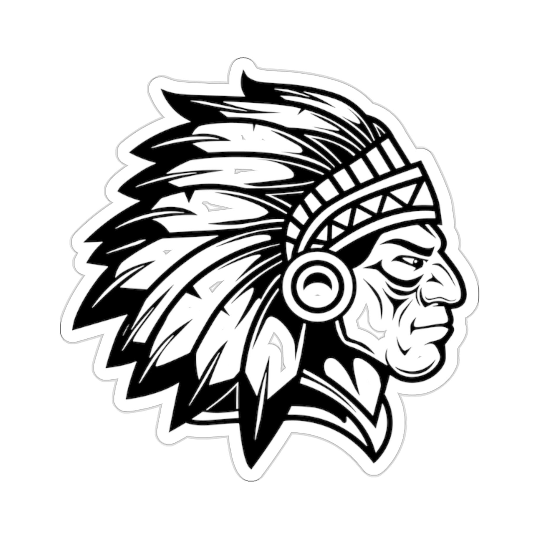 Cherokee Chief Man Stickers Transparent Sticker Warrior Indian - Etsy