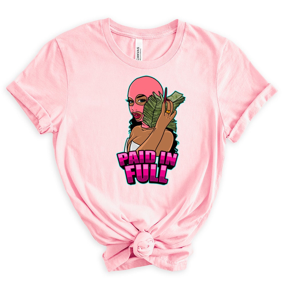 Paid in Full Gangster Woman T-shirt Burglar Woman Ski Mask Shirt Money ...