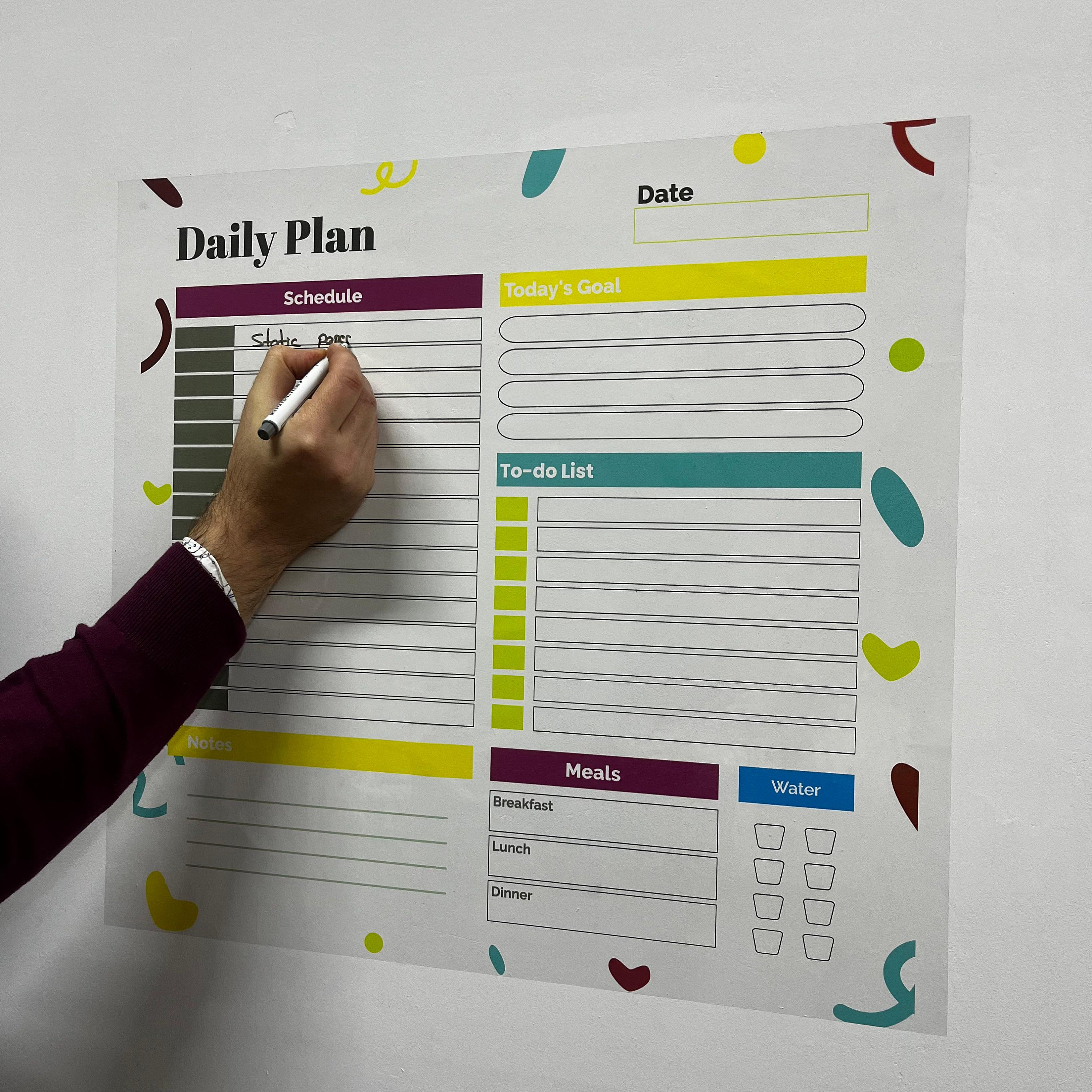 Dry Erase 2024 2025 Daily Planner Organizer Model-5 Plan Your Day and ...