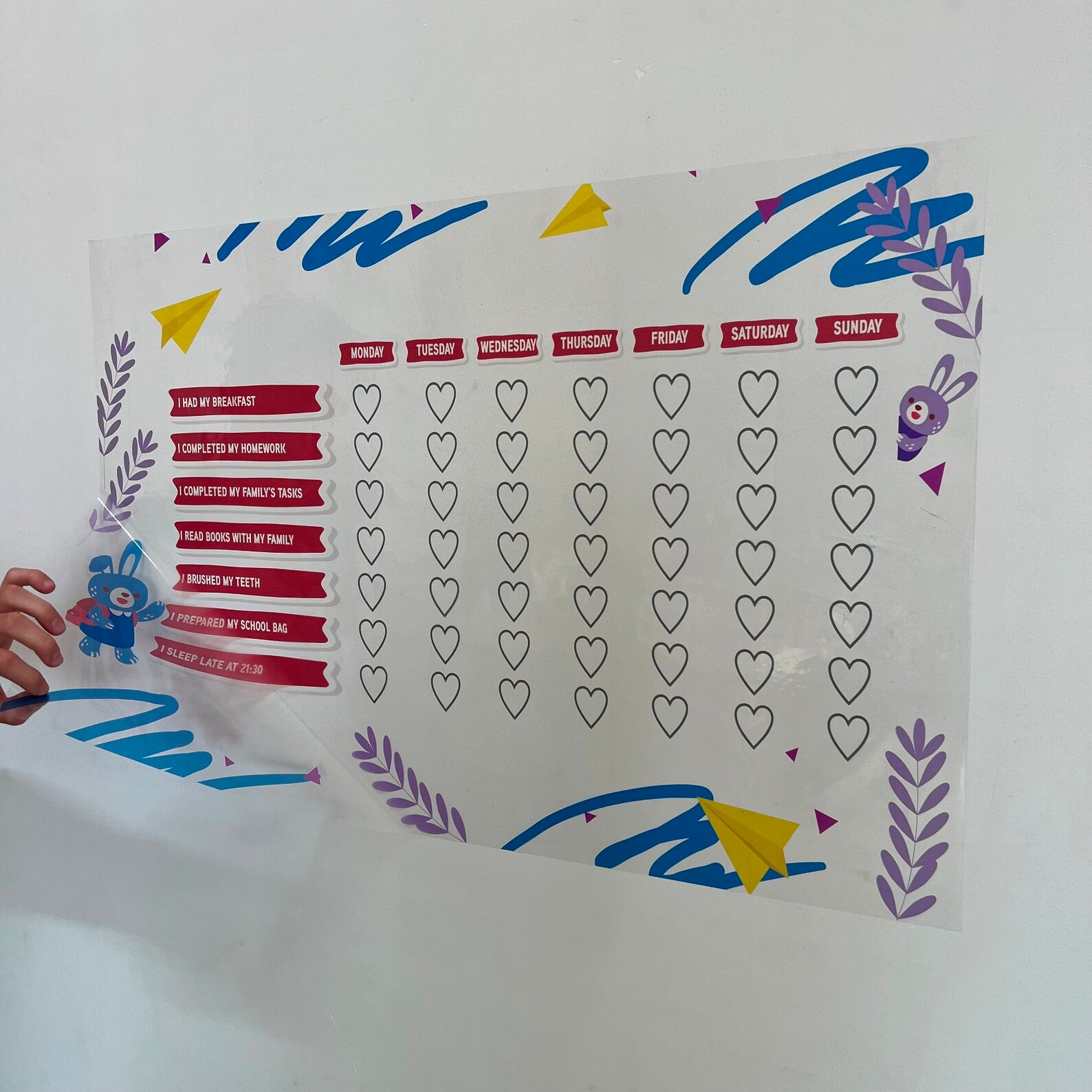 Dry Erase Behavior Responsibility Chart for Children-5 Editable Chore ...