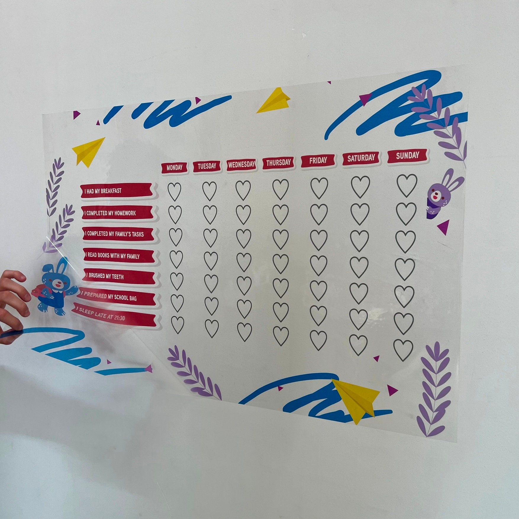 Dry Erase Behavior Responsibility Chart for Children-5 Editable Chore ...