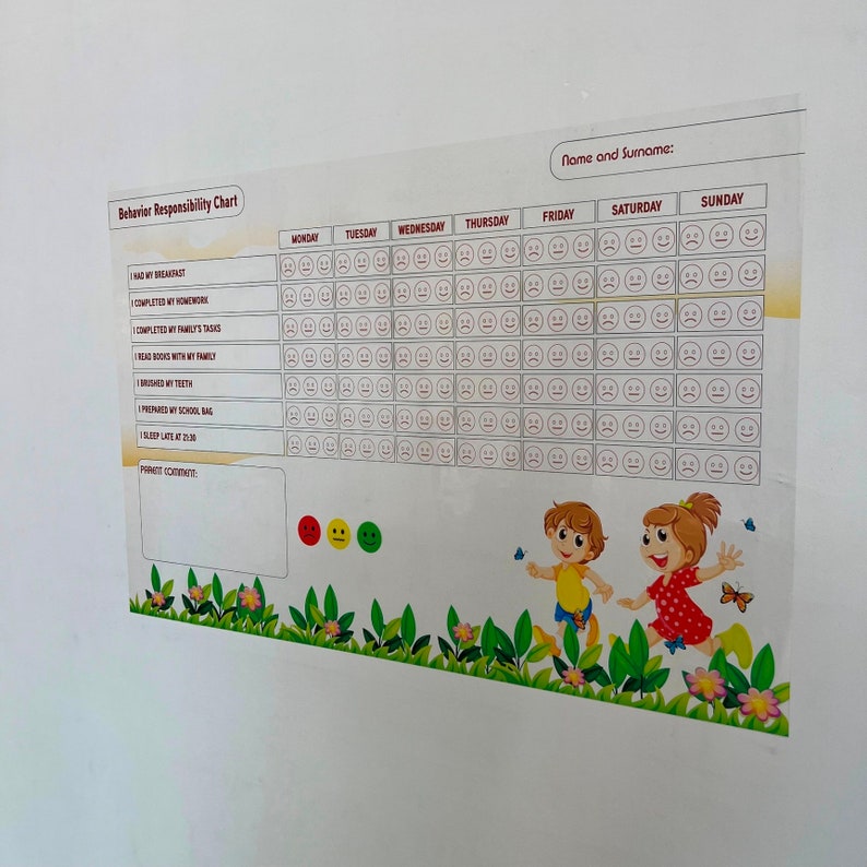 Dry Erase Behavior Responsibility Chart for Children-3 - Etsy