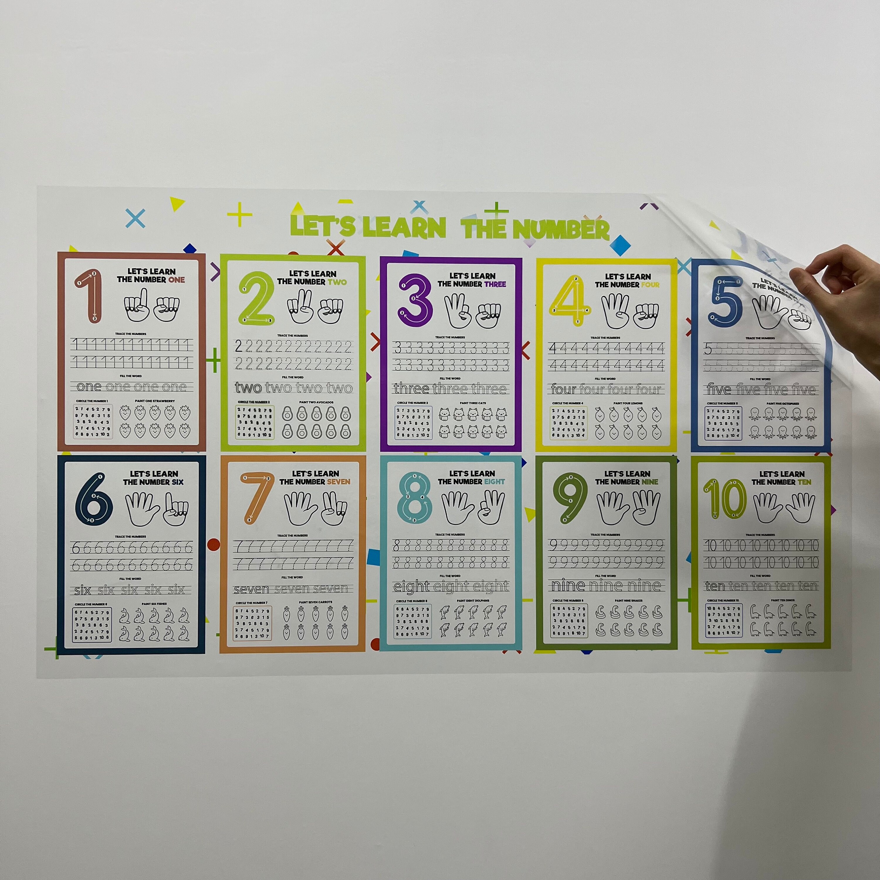 Dry Erase Line Guided English Numbers Activity Decal Number Tracing ...