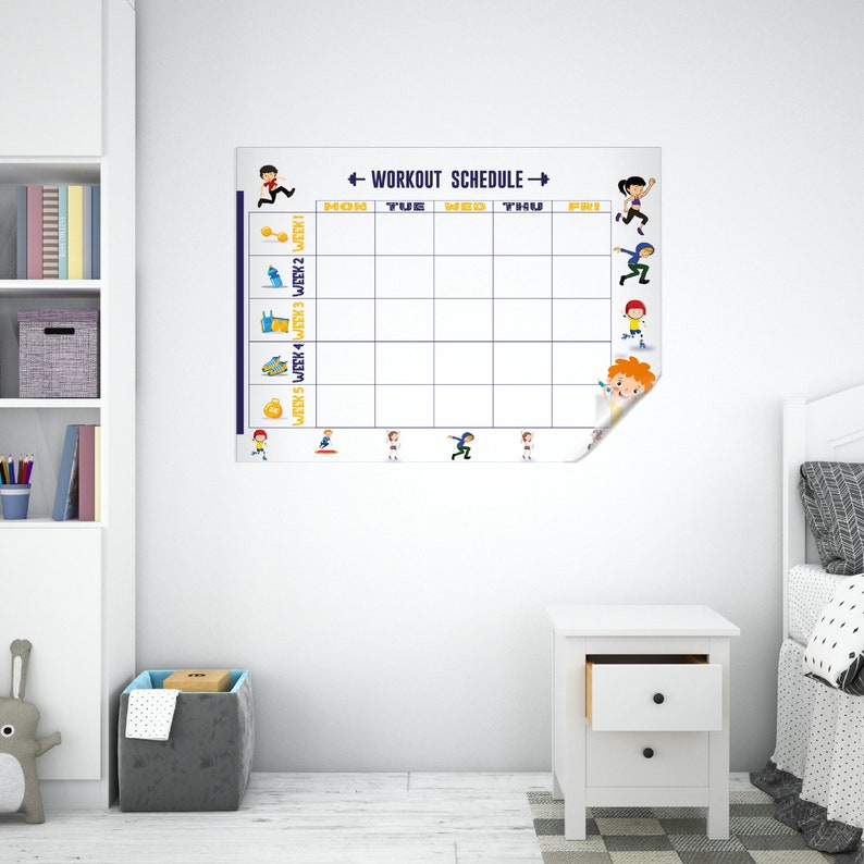 Dry Erase Workout Schedule Fitness Planner 1 Fitness Coach Template