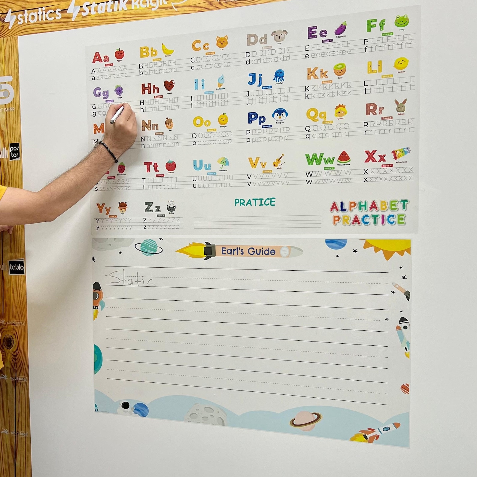 Dry Erase Activity Decal Set of English Alphabet and Grid - Etsy