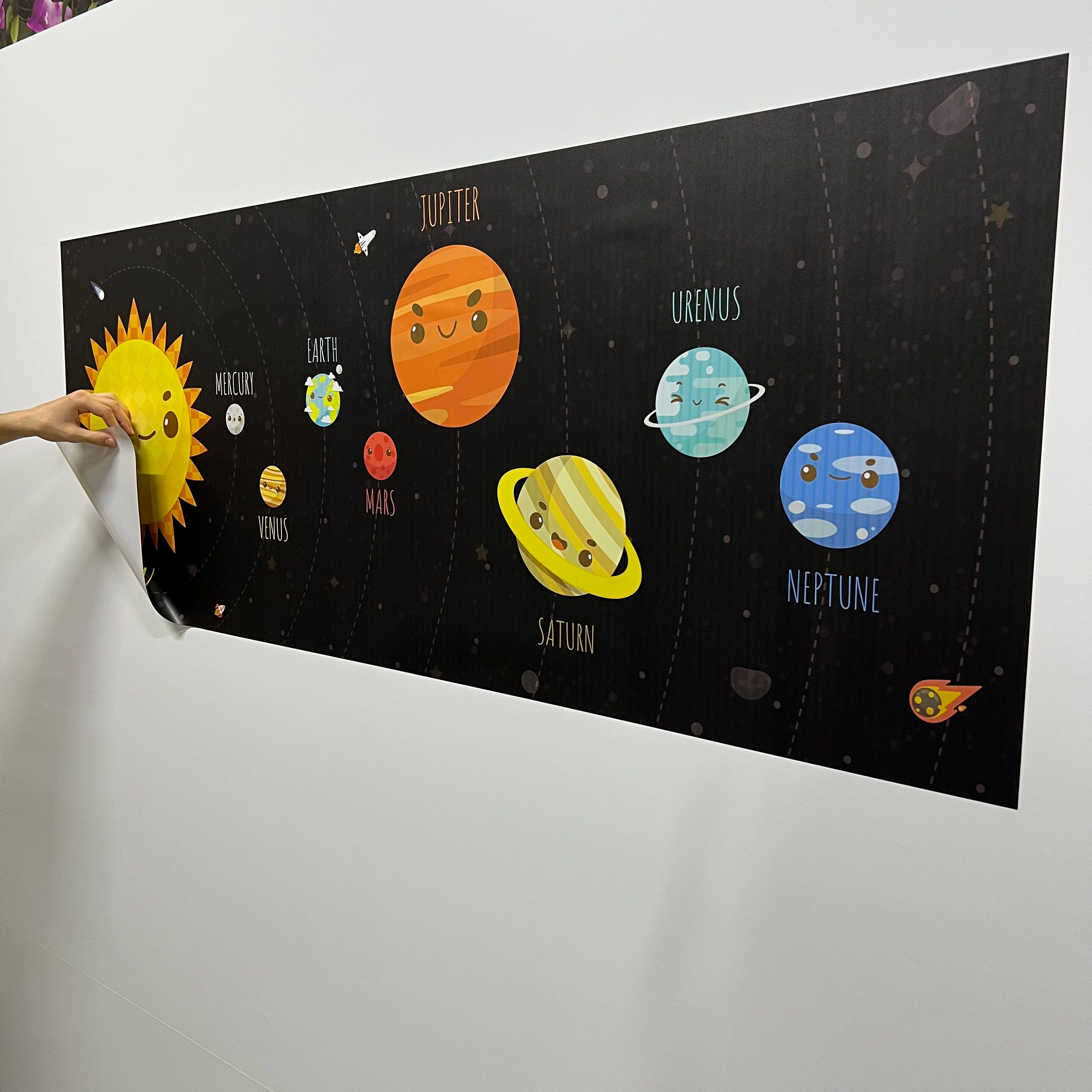 Educational Solar System Themed Wallpaper for Kids Mars Jupiter ...