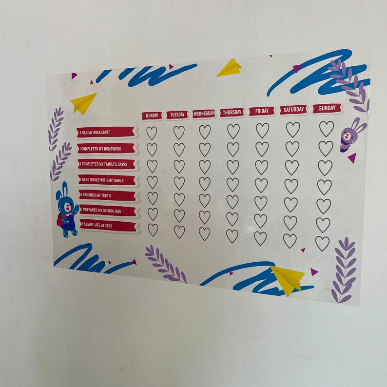 Dry Erase Behavior Responsibility Chart for Children-5 Editable Chore ...
