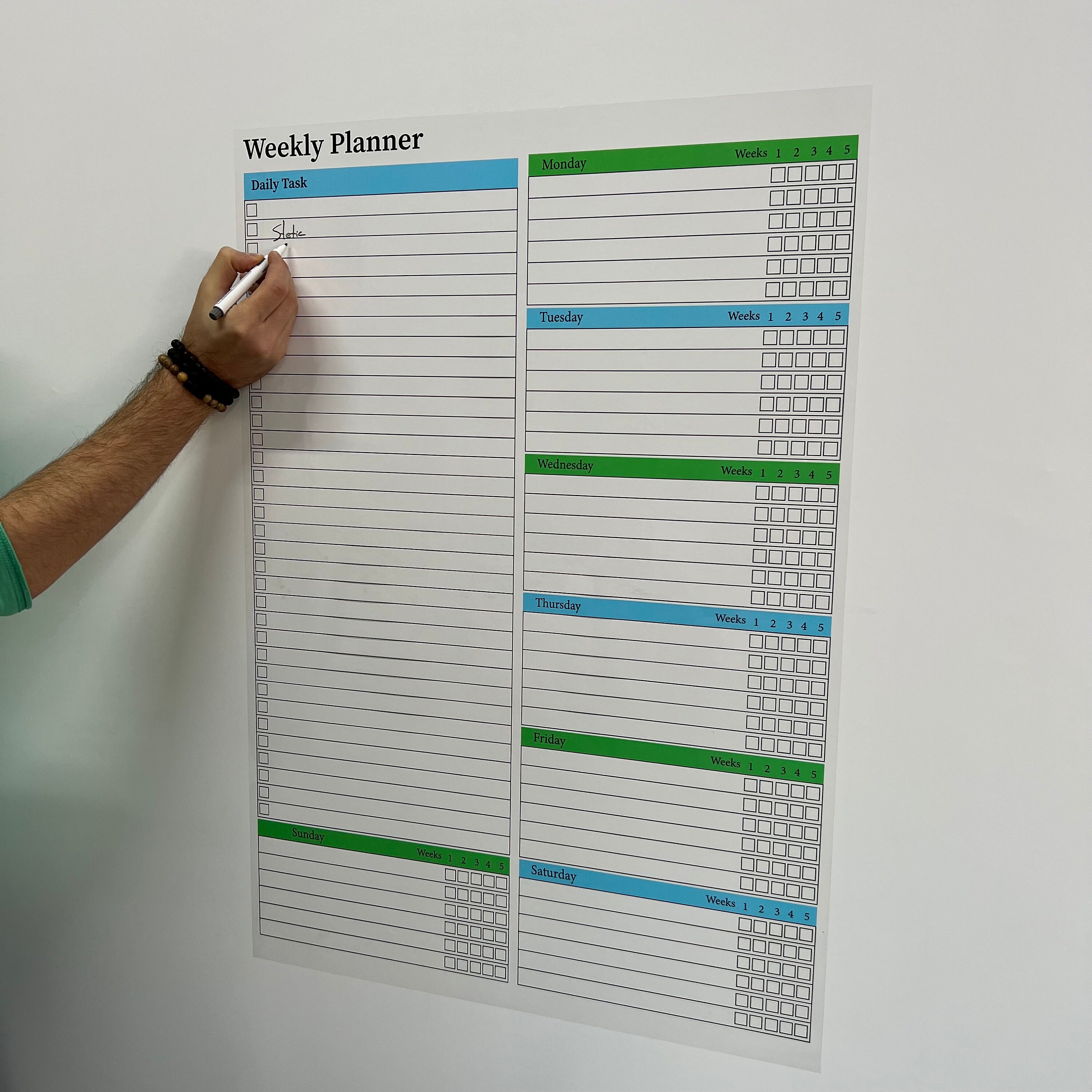 Dry Erase 2024 2025 Weekly Planner Organizer Model-3 Plan Your Day and ...