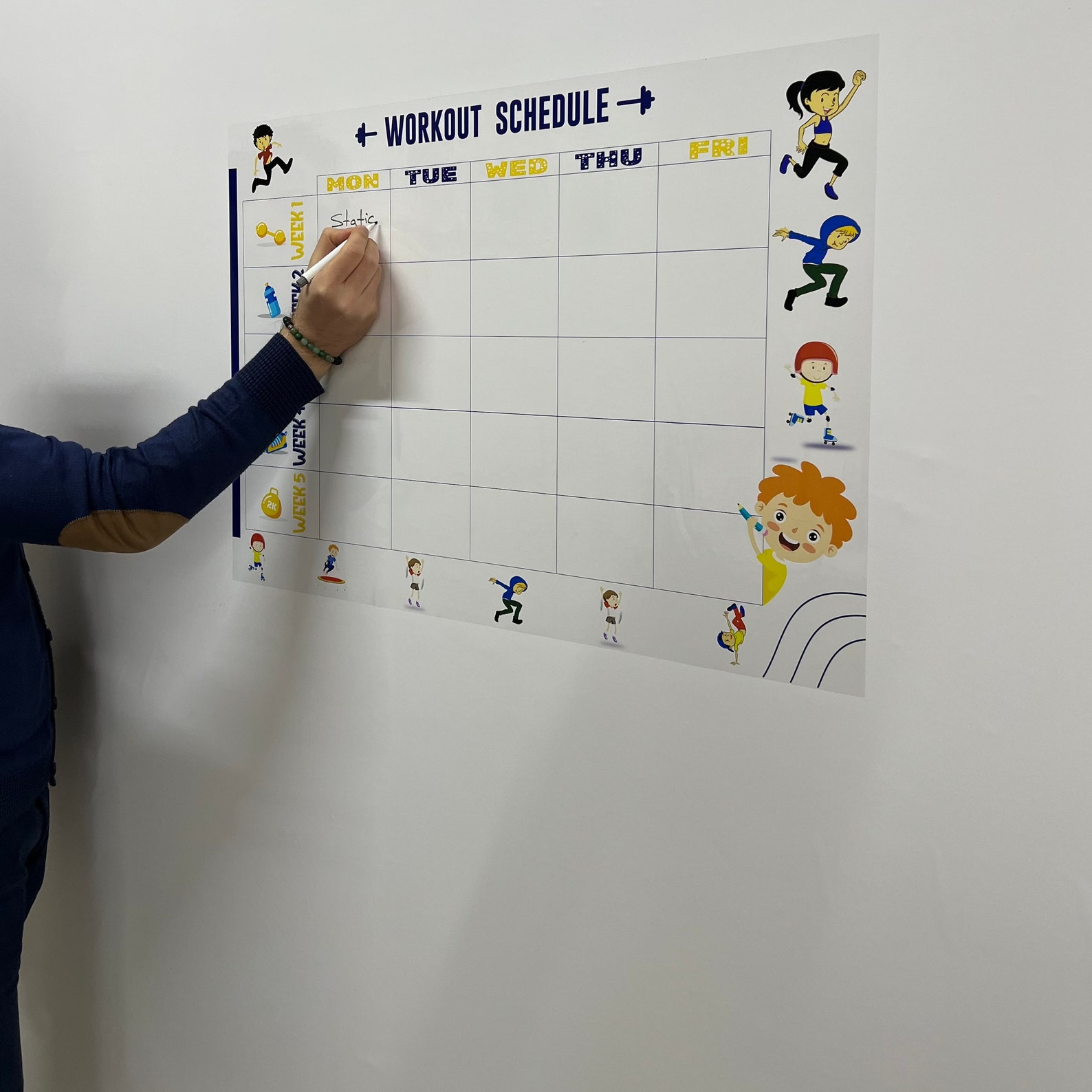 Dry Erase Workout Schedule Fitness Planner-1 Fitness Coach Template ...