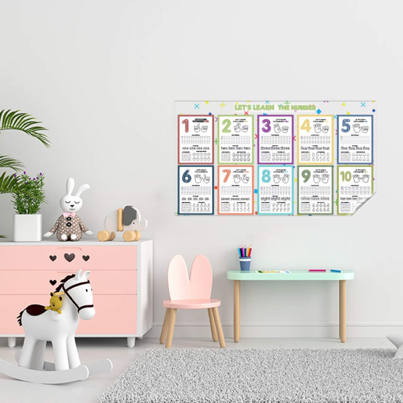 Dry Erase Line Guided English Numbers Activity Decal Number Tracing ...