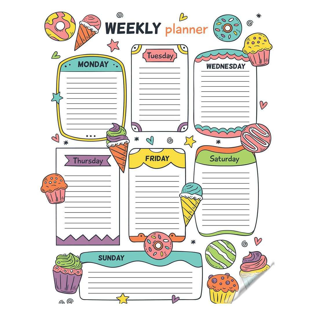 Dry Erase 2024 - 2025 Weekly Planner Organizer Model-14 Plan Your Day ...