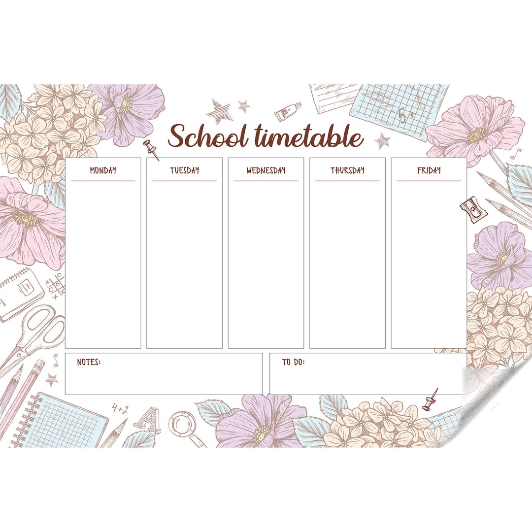 Dry Erase for Students School Timetable Planner Model-2 Plan Your Day ...