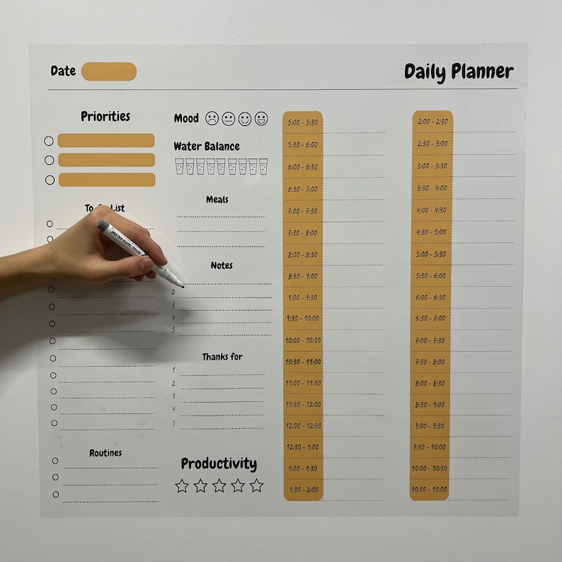 Dry Erase 2024 - 2025 Daily Planner Organizer Model-2 Plan Your Day and ...
