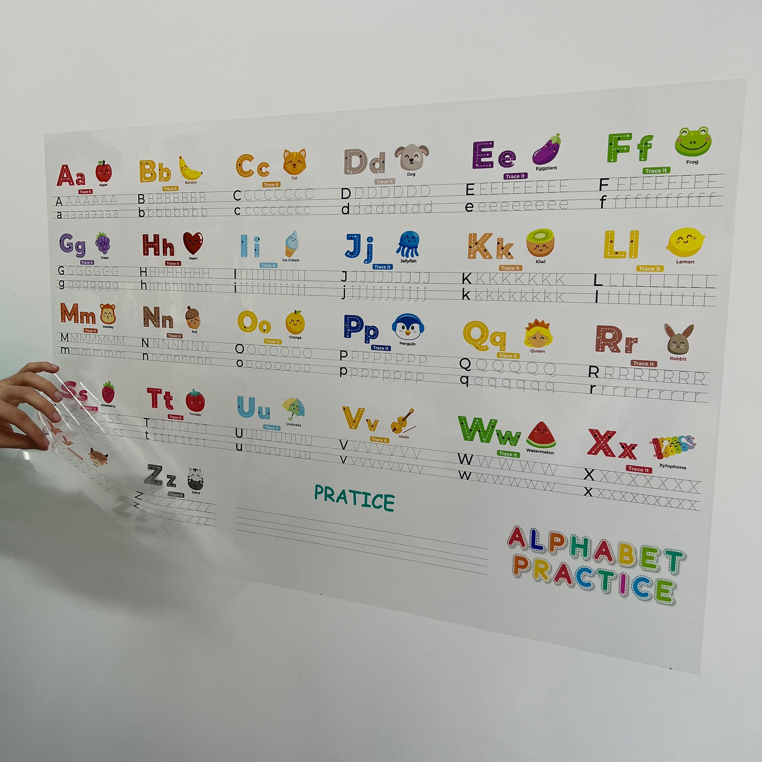 Dry Erase Guided English Alphabet Activity Decal Alphabet Chart for ...