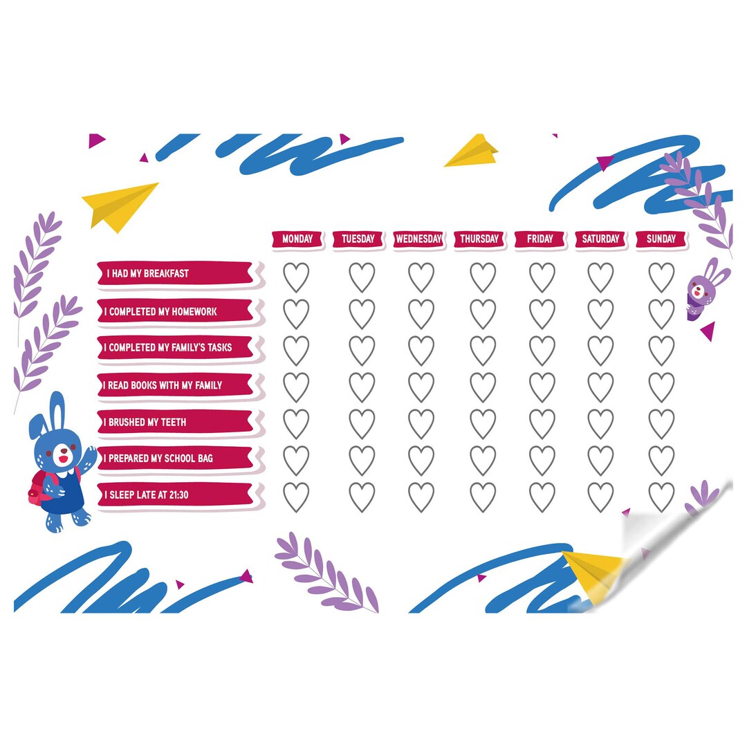 Dry Erase Behavior Responsibility Chart for Children-5 Editable Chore ...