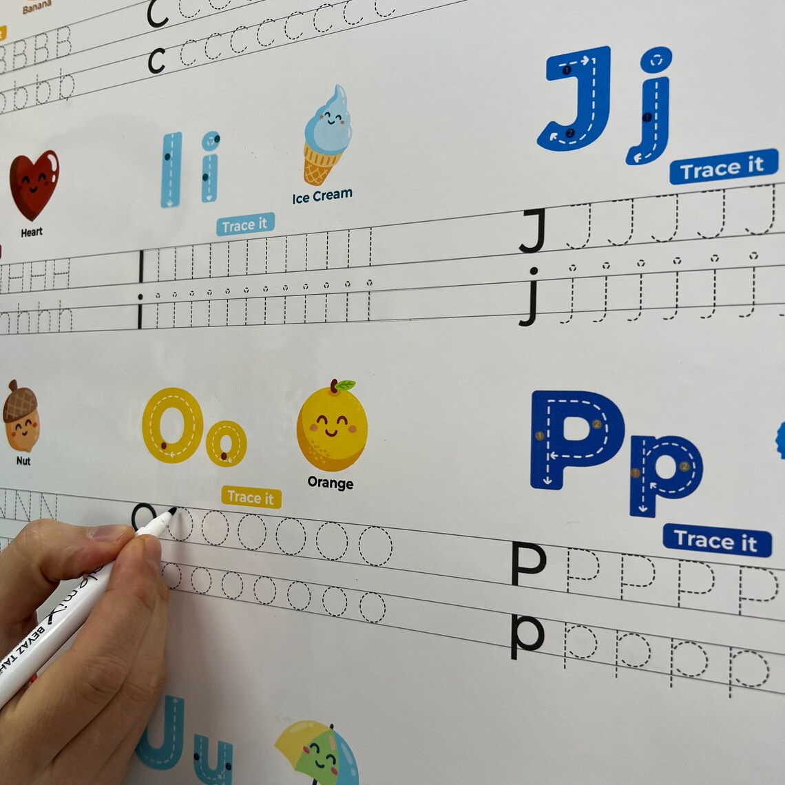 Dry Erase Guided English Alphabet Activity Decal Alphabet Chart for ...
