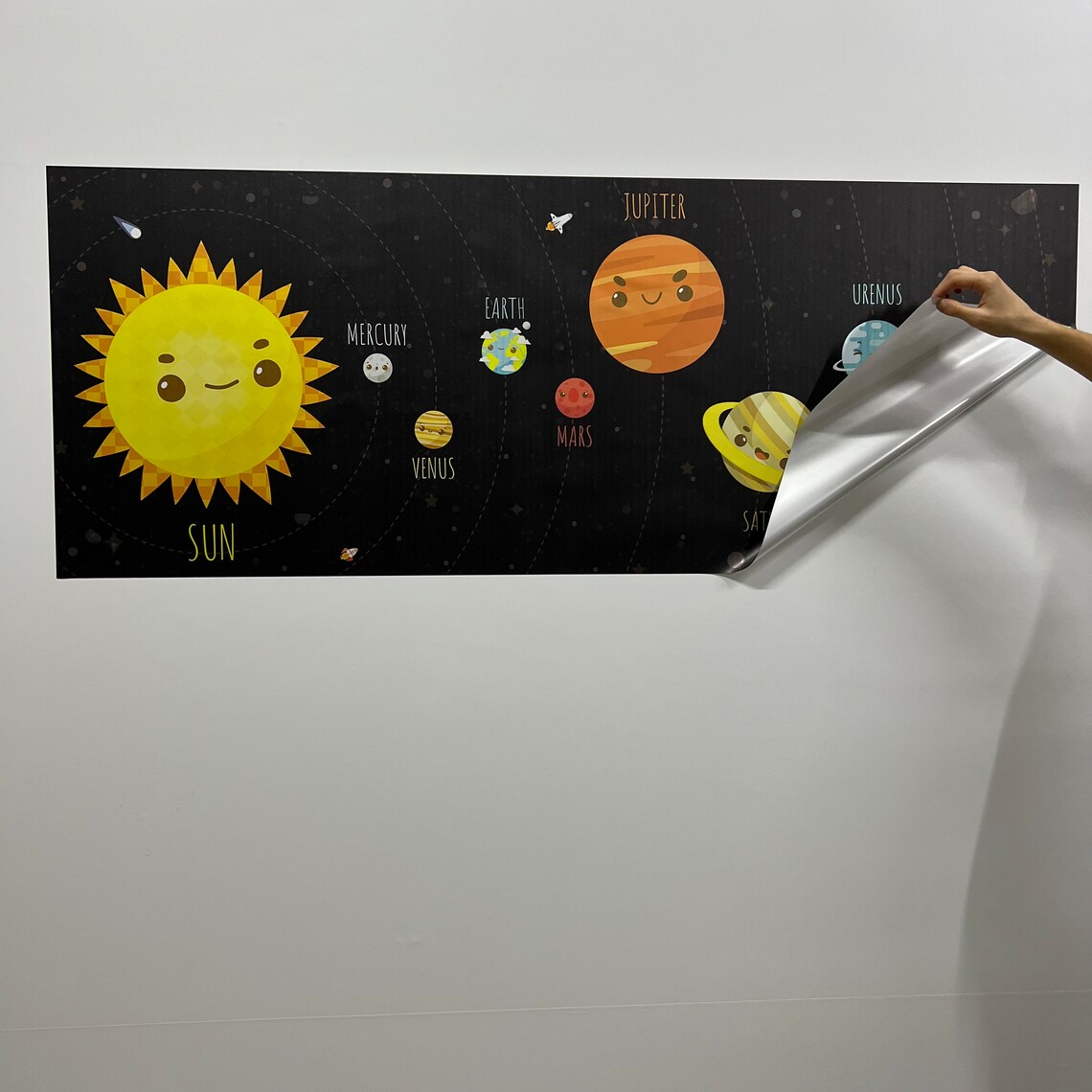 Educational Solar System Themed Wallpaper for Kids Mars Jupiter ...