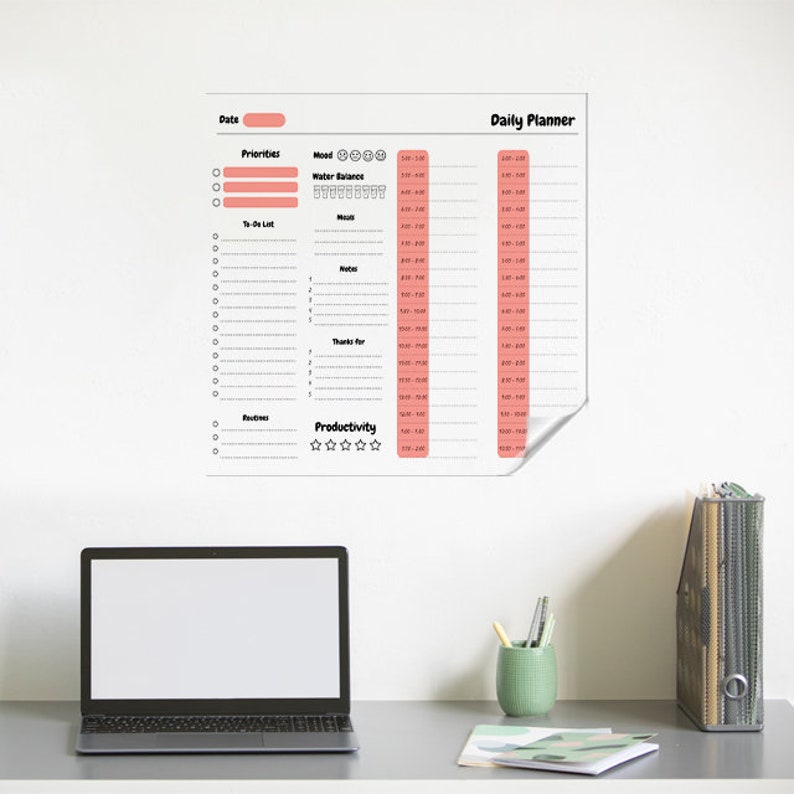 Dry Erase 2024 - 2025 Daily Planner Organizer Model-2 Plan Your Day and ...