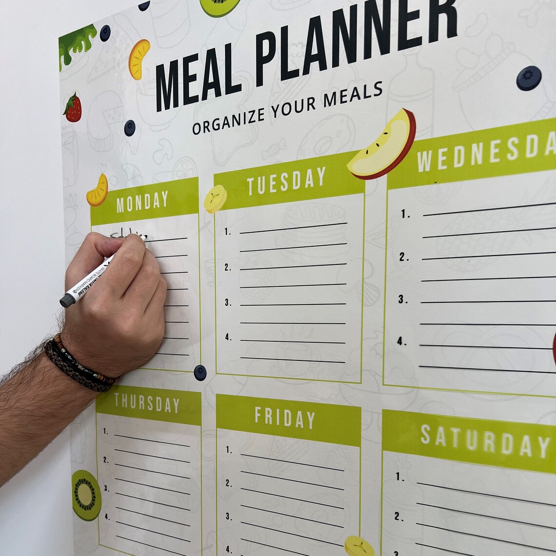 Dry Erase Weekly Meal Menu Nutrition Organizer Planner-3 Plan Your Day ...