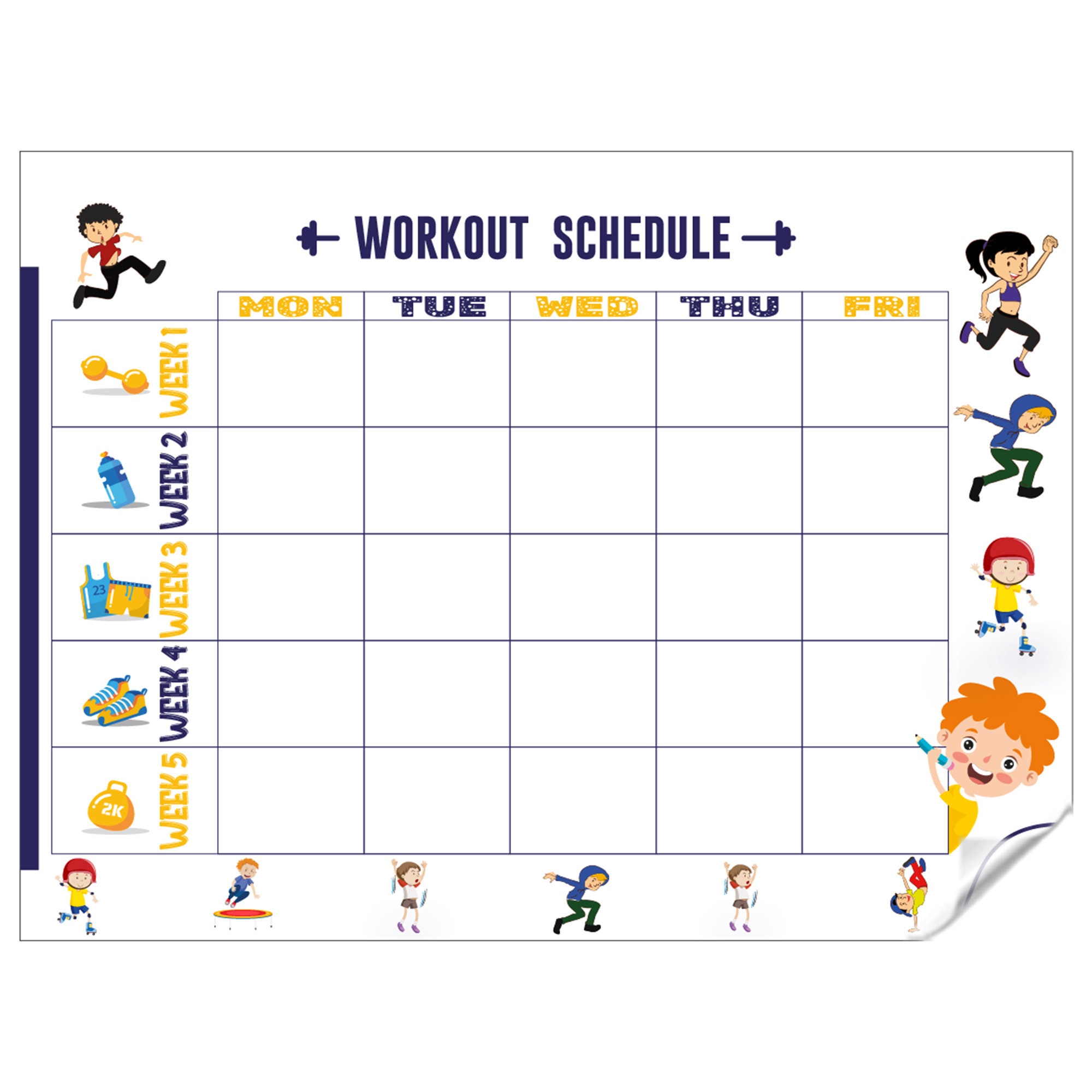 Dry Erase Workout Schedule Fitness Planner-1 Fitness Coach Template ...