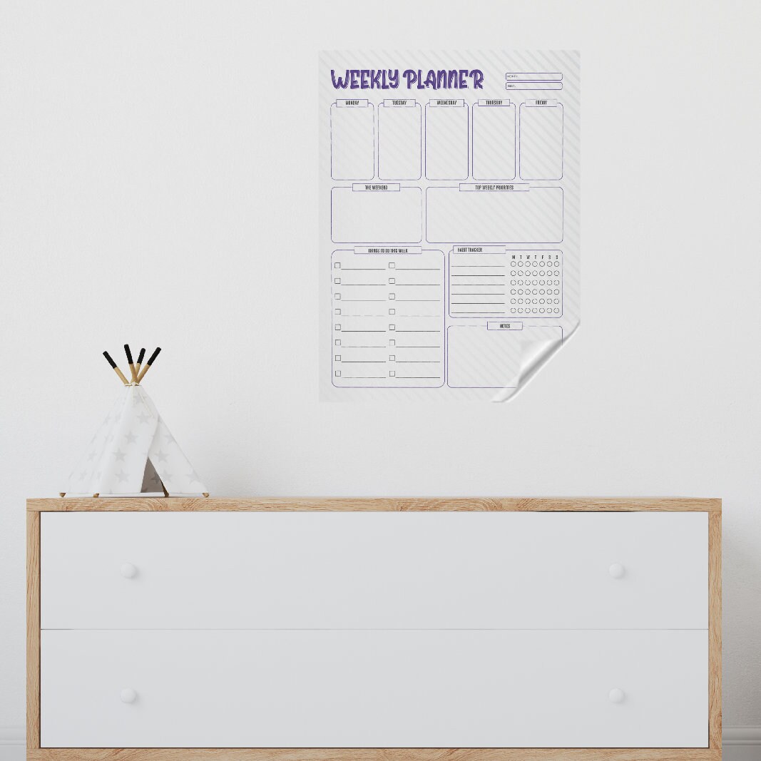 Dry Erase 2024 - 2025 Weekly Planner Organizer Model-4 Plan Your Day ...