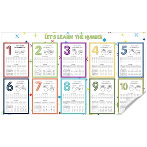 Dry Erase Line Guided English Numbers Activity Decal Number Tracing ...