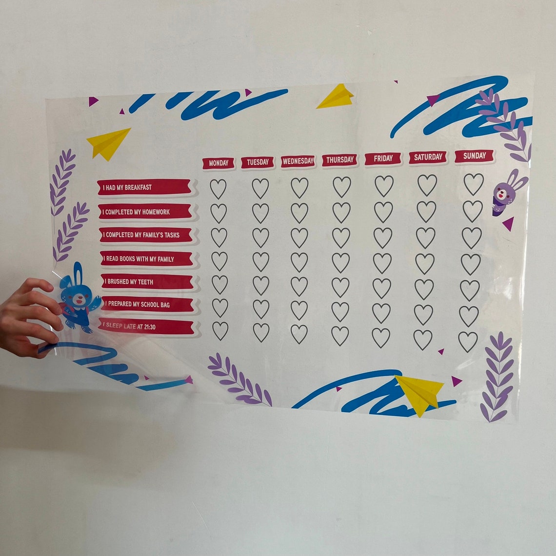 Dry Erase Behavior Responsibility Chart for Children-5 Editable Chore ...