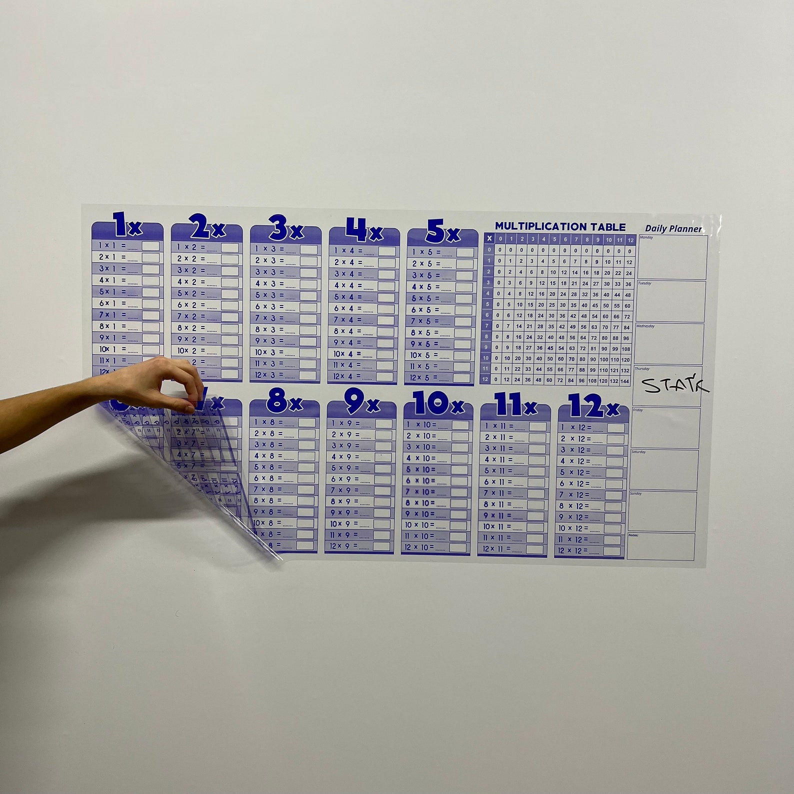 Educational for Kids Dry Erase Multiplication Table Reusable Durable ...