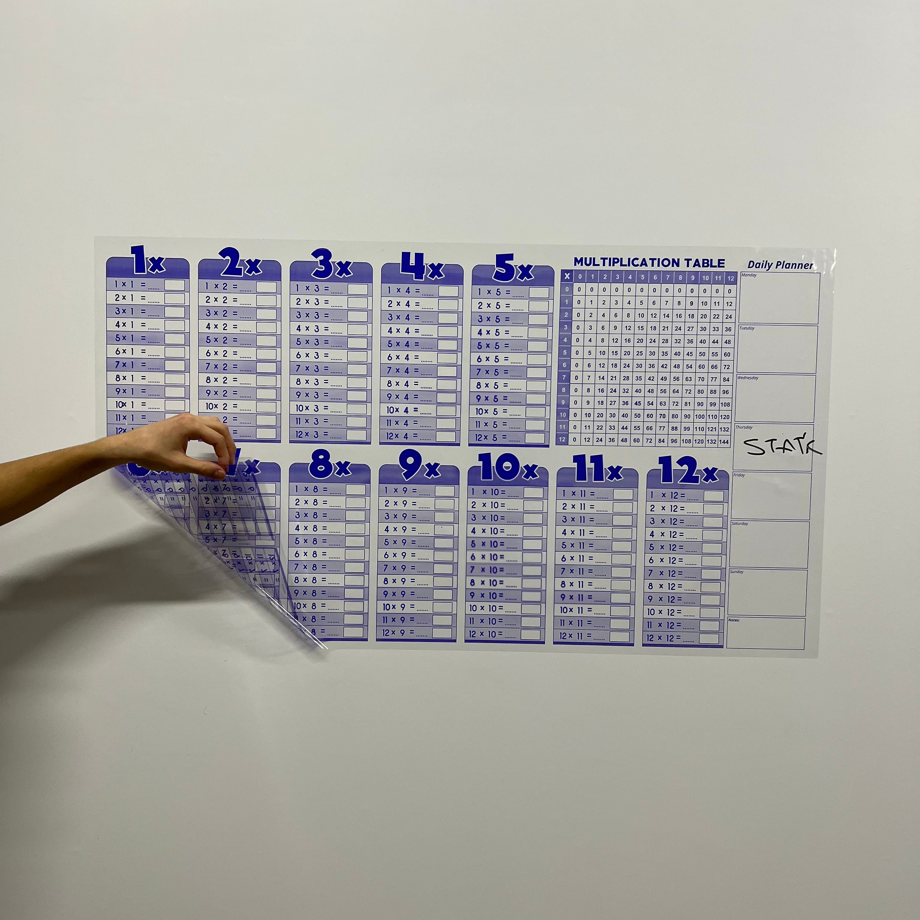 Educational for Kids Dry Erase Multiplication Table Reusable Durable ...