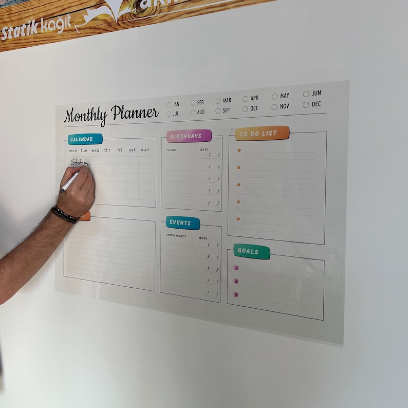 Dry Erase 2024 - 2025 Monthly Planner Organizer Model-7 Plan Your Day ...