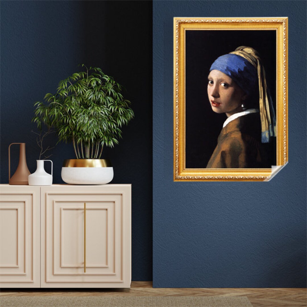 Johannes Vermeer Girl With a Pearl Earring Painting Reusable Wall Art ...