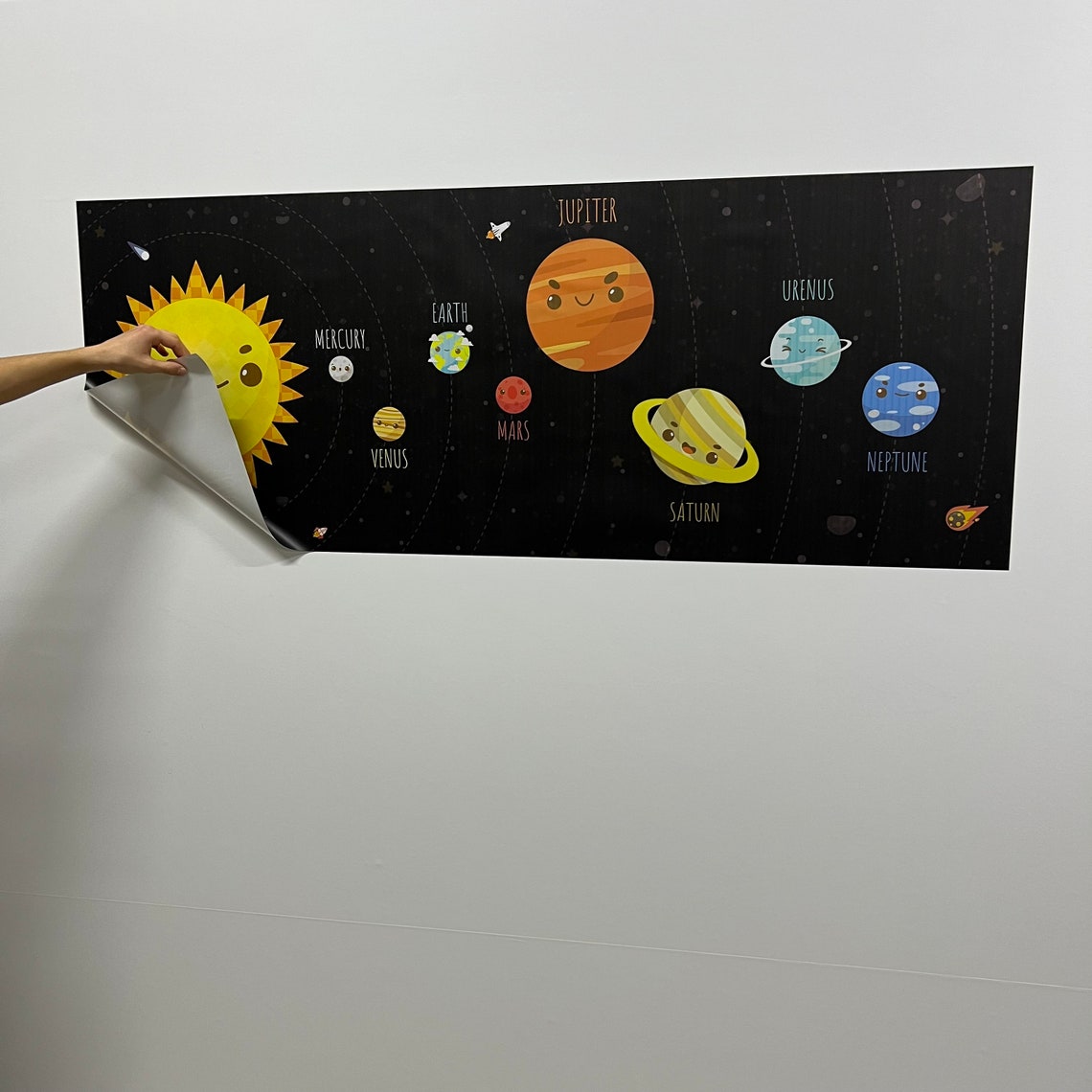 Educational Solar System Themed Wallpaper for Kids Mars Jupiter ...