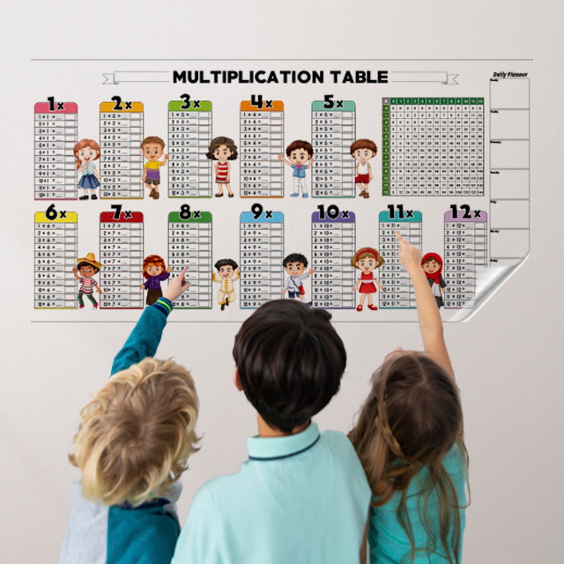 Educational for Kids Dry Erase Color Multiplication Table - Etsy