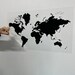 World Map Black Color Reusable Travel Map, World Map Wall Art, Home ...
