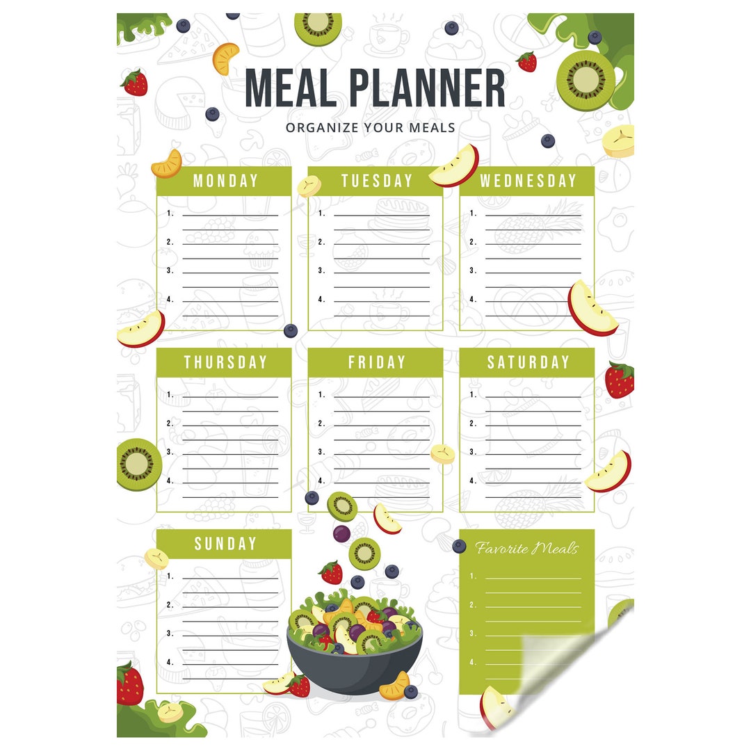 Dry Erase Weekly Meal Menu Nutrition Organizer Planner-3 Plan Your Day ...