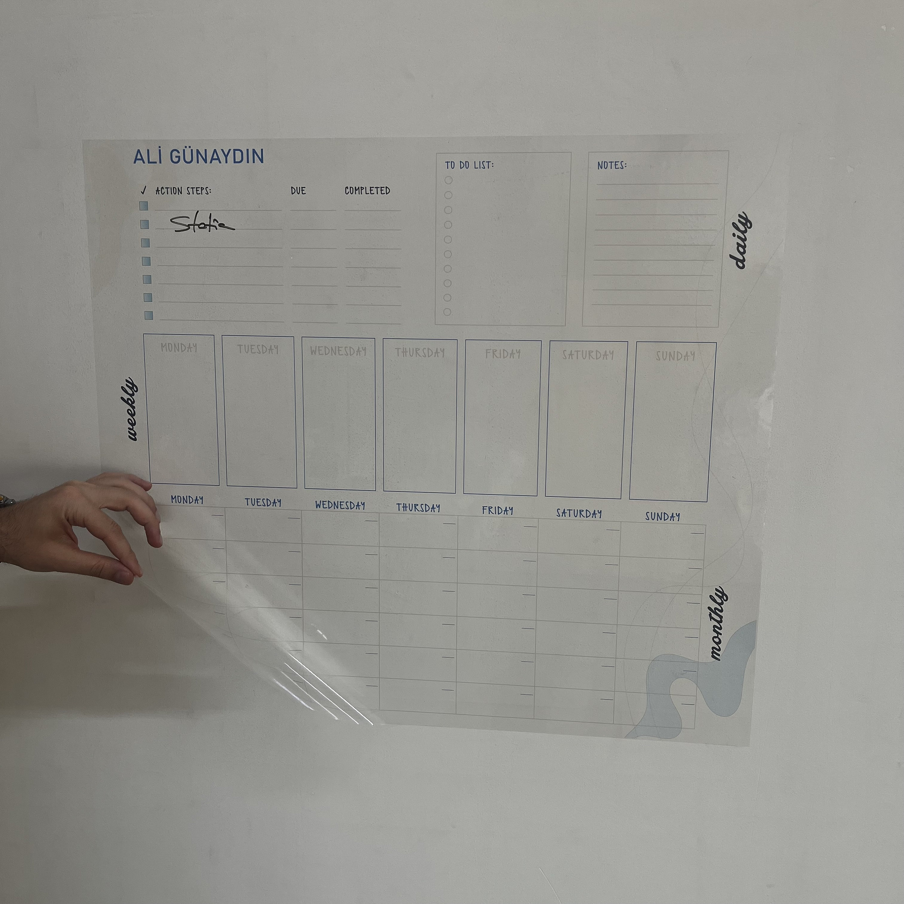 Dry Erase Annual, Monthly, Weekly and Daily Planner Model1 Plan Your ...