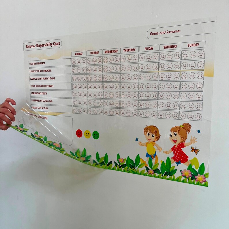 Dry Erase Behavior Responsibility Chart for Children-3 Editable Chore ...