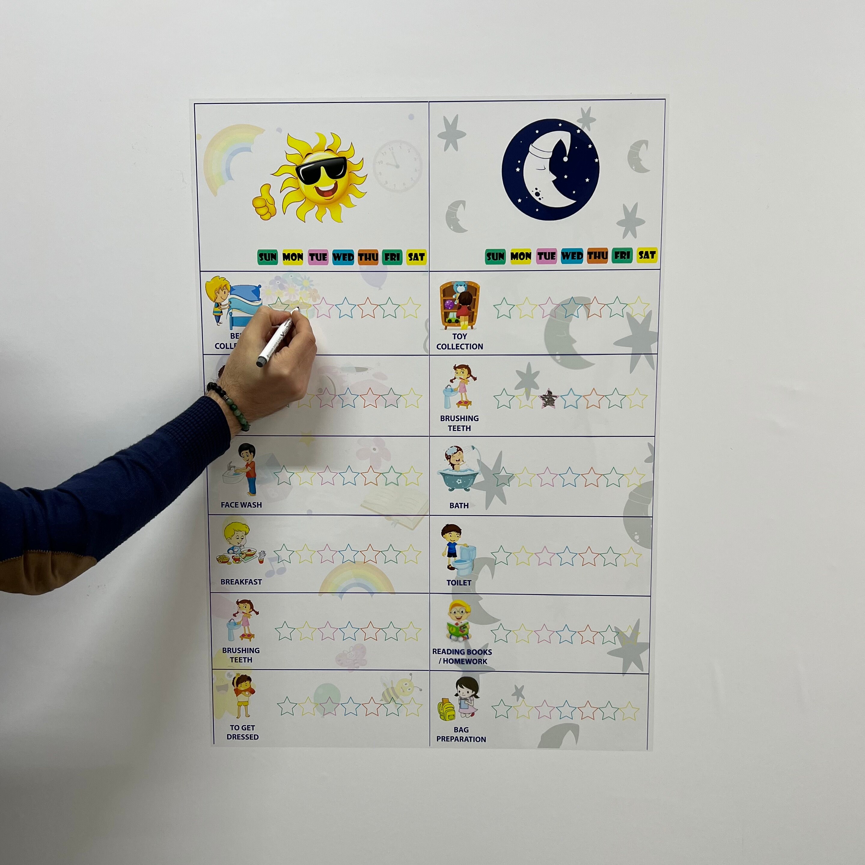 Dry Erase Behavior Responsibility Chart for Children-1 Editable Chore ...