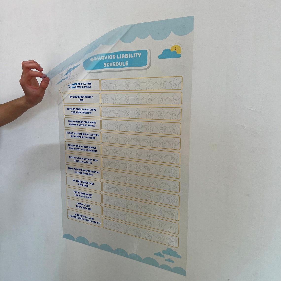 Dry Erase Behavior Responsibility Chart for Children-4 - Etsy